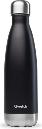 Qwetch Qwetch - Schwarz 500ml Isothermische Flasche - Inox Trinkflasche - 24h Kalt und 12h Warm - Wasserdicht, BPA-frei & wiederverwendbar - Isothermische Tr