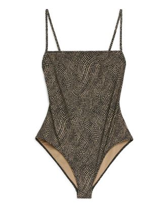 Arket Badeanzug Mit Eckigem Ausschnitt -Beige