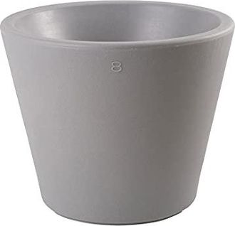 8 Seasons Design Shining Classic Pot XM, LED Pflanzkübel 49 x 39 cm (grau), E27 Fassung inkl. Leuchtmittel in warmweiß, beleuchteter Pflanzkübel für innen + auß