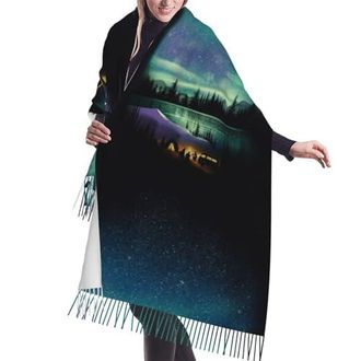 Generic Ciel Nocturne C&eacute;leste Femme Scarf Avec Gland Etole &Eacute;pais Ch&acirc;le Pour Automne Mariage Hiver Cadeau