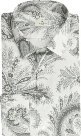 Etro Homme, Chemises, Gris, Taille: L Chemise en coton &agrave; motif cachemire