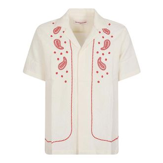 Orlebar Brown Homme, Chemises, Beige, Taille: S Chemise &agrave; Manches Courtes Boutonn&eacute;e Coupe D&eacute;contract&eacute;e