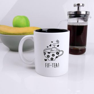 eBuy GB Kaffeetasse mit Gravur FIF-Tea - 350 ml Teetasse, Geschenk zum 50. Geburtstag f&uuml;r Frauen, sie - Geschenk zum f&uuml;nfzigsten Geburtstag f&uuml;r Mutter, Freund