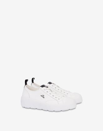 Love Moschino Baskets en cuir de veau - Blanc
