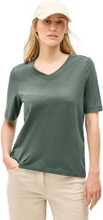 Cecil 3227699 T-Shirt Basique &agrave; col en V, Dark Balmy Kaki, XS Femmes