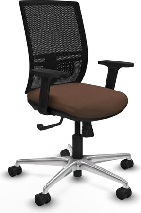 Piqueras y Crespo Yunquera Schreibtischstuhl mit 2D-Armen, h&ouml;henverstellbare Lendenwirbelst&uuml;tze, ausgestattet mit 4 Positionen und Schneideschaum, Schwarz/Dunkelbraun