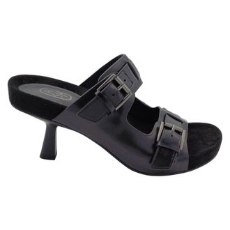 Ash Schwarze Leder Clog Sandale - - Shoes - Damen - Schwarzk - 38 EU