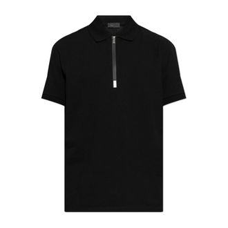 Moncler Logo-Patch Polohemd aus Baumwolle - - Tops - Herren - Schwarzk - M