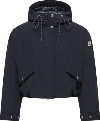 Moncler Moncler Doudoune Courte Eucalyptus &Agrave; Capuche, Femme, Bleu, Taille: 00