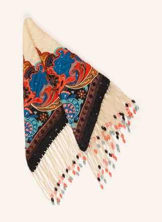 Etro Etro Dreieckstuch Aus Seide Mit Pailletten beige