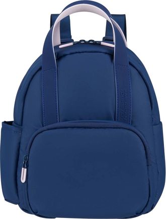 American Tourister Puffypop - Mini Rucksack f&uuml;r Damen (35 cm, 8.5 L) - Fach f&uuml;r AirPods & Tablet - 2 Flaschenhalter - Blau (Navy)