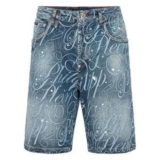 Philipp Plein Homme, Shorts, Bleu, Taille: W30 Denim Shorts Formentera Logo