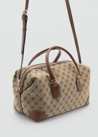 Mango Bowlingtasche Logo-Jacquard mittelbraun - Damen - Einheitsgr&ouml;&szlig;e - MANGO