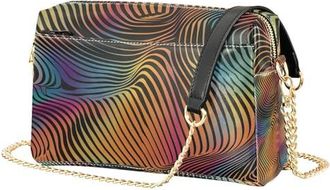 Mnsruu Sacs à bandoulière pour femme, sacs à main en cuir avec lignes graffitis colorées