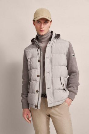 Bugatti Strickjacke mit Stehkragen und Kapuze