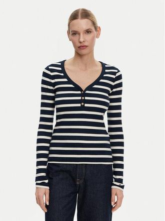 Tommy Hilfiger Bluse Henley WW0WW43905 Dunkelblau Slim Fit