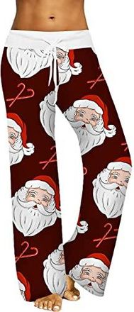 Generic Pantalon de pyjama long pour femmes moelleux : pantalon de pyjama pour femmes long No&euml;l dr&ocirc;le pyjama pantalons imprim&eacute;s de No&euml;l pantalons de loisirs p