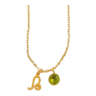 Dansk Copenhagen Femme, Accessoires, Jaune, Taille: ONE Size Collier Peridot Leo Zodiac Plaqué Or