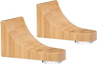 Navaris Porte-Savon magn&eacute;tique - Lot de 2X Porte Savon magn&eacute;tique en Bambou - Porte-savons aimant&eacute;s Fixation Murale pour Salle de Bain Cuisine