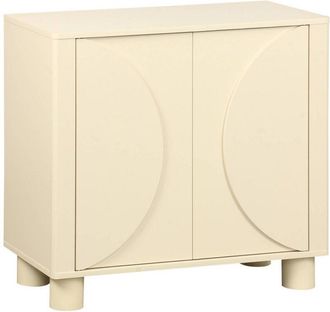 Sweeek Buffet d&eacute;cor bois beige 2 portes 80cm Pondi