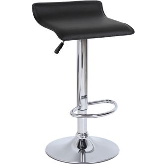 Generic H&ouml;henverstellbarer Barhocker Mit Ergonomischer R&uuml;ckenlehne Und PU-Sitz - Schwarz, 55-75 cm(Black)