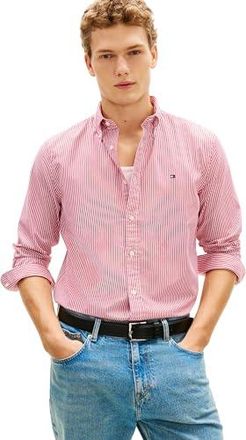 Tommy Hilfiger Core Flex Pop Classic STP Shirt Mw0Mw41403 Chemise L/S, Red (Medium Red/Stripe), XL Homme