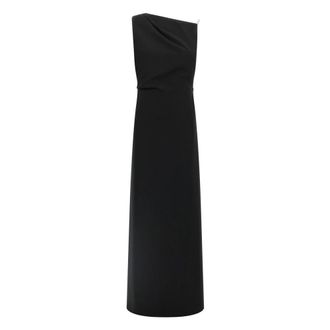 Max Mara Schwarzes Cady-Kleid mit Juwelenriemen - - Dresses - Damen - Schwarzk - XS