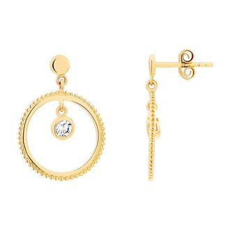 Cleor Boucles doreilles en Plaqué or et zircon