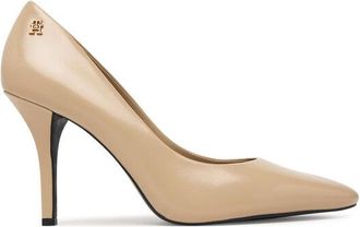 Tommy Hilfiger High Heels High Heel Court Leather Shoe FW0FW09527 Beige