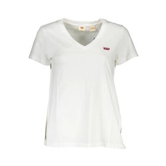 Levi's Femme, Tops, Blanc, Taille: 36 FR T-shirt &agrave; col en V