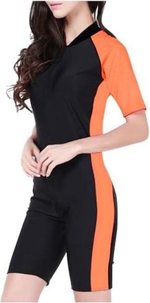 Generic Maillots De Bain Une Pieces Femme Amincissant Vêtements de plongée Combinaison de Surf Courte à Manches Courtes de Soleil Maillots de Bain Rash Guards