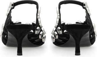 The Attico Grid Heel - Black