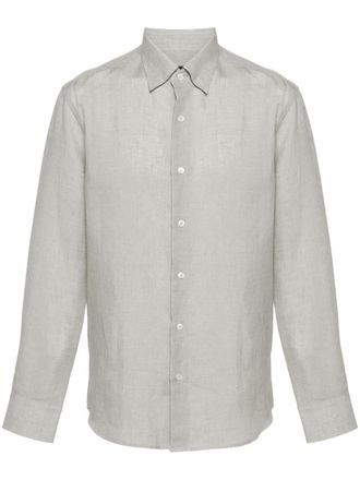 Brioni chemise en lin - Vert