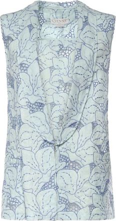 Genny Femme, Vestes, Bleu, Taille: 40 FR Gilet en lin