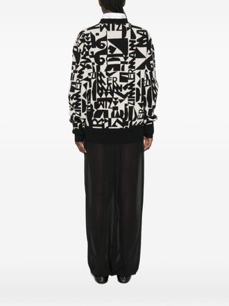 Zimmermann Intarsia Logo Knit Sweater - Black