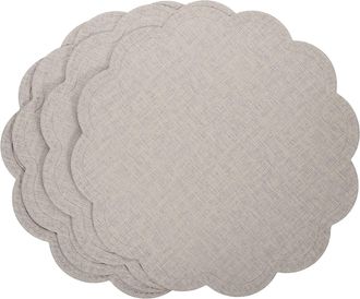 Valiclud TOGEVAL 4 St&uuml;ck Teiliges Rutschfestes Tischset aus Grauem PU mit Blumenform Wasser &Ouml;lbest&auml;ndig Hitzeschutz f&uuml;r K&uuml;che Esszimmer Restaurant und Hotel Ab