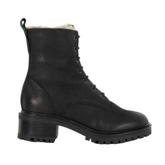 Dune London Paniz Stiefeletten f&uuml;r Damen, Kunstfell gef&uuml;ttert, Klobig (Schwarz)