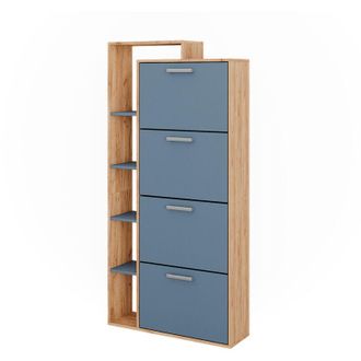 Vicco Benne à chaussures Orlando, Chêne doré/bleu, 80x166.1cm avec 4 compartiments