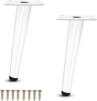 Generic Verstellbare M&ouml;belbeine Aus Metall - 4 St&uuml;ck rutschfeste Sofa Beine, Bett F&uuml;&szlig;e F&uuml;r Tisch, TV-St&auml;nder, Schr&auml;nke, Verdickte St&uuml;tzf&uuml;&szlig;e Mit Gummipads(Wei&szlig;