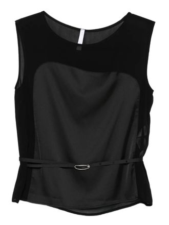 Imperial haut ceinturé à empiècements transparents - Noir