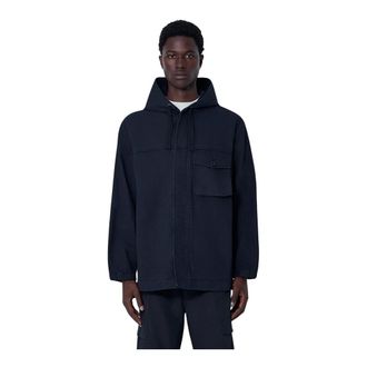 Margaret Howell Homme, Vestes, Bleu, Taille: L Veste utilitaire &agrave; capuche