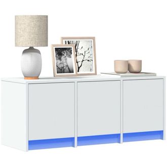 vidaXL Vidaxl - Meuble tv avec led blanc 97x34x40 cm bois ding&eacute;nierie