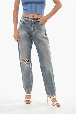 Saint Laurent High Waist Slim Fit Distressed Jeans 16cm size 25