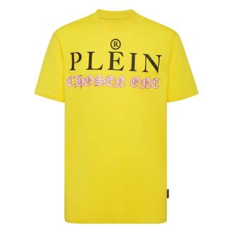 Philipp Plein Homme, Tops, Jaune, Taille: 3XL T-shirt Col Rond MC