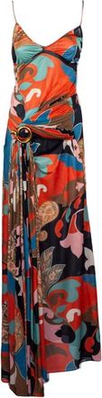 Etro Femme, Robes, Multicolore, Taille: 38 FR Robe Maxi Fronc&eacute;e Imprim&eacute; Cachemire