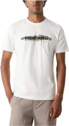 Antony Morato Homme, Tops, Blanc, Taille: XL T-shirt Blanc Peint