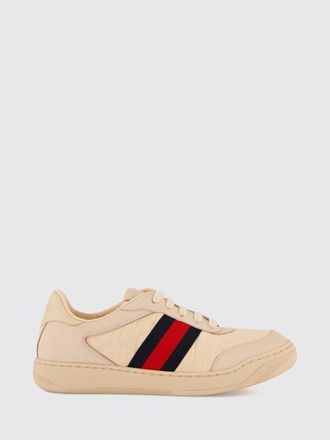 Gucci Low-Top-Sneakers aus Stoff und Leder mit Webstreifen-Detail