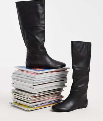 Vagabond Shoemakers Aleya bottes plates hauteur genou en cuir noir