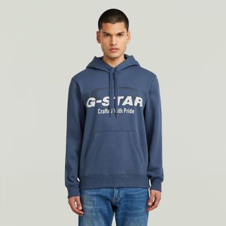 G-Star Logo Hooded Sweater - Mittelblau - Herren
