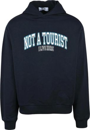 Msgm Msgm, Homme, Sweatshirts et sweats &agrave; capuche, Bleu, Taille: S Felpa Cappuccio